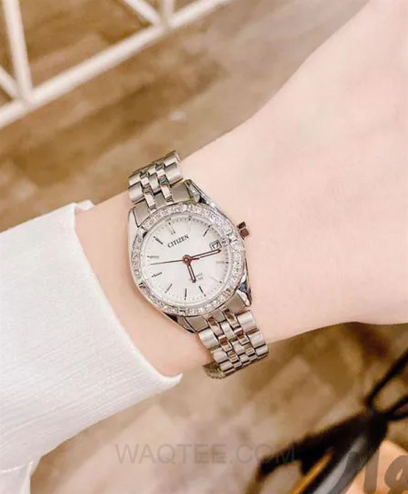 Citizen Martina Silver St. Steel White MOP Dial For Women EU6060-55D